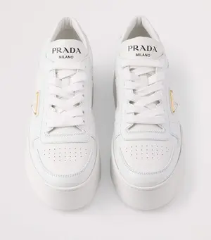 Prada Leather Downtown Sneakers - White