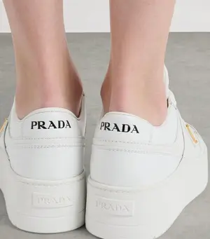 Prada Leather Downtown Sneakers - White