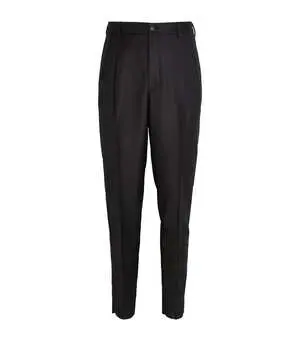 Giorgio Armani Wool-cashmere Tailored Trousers - Black