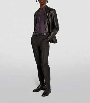 Giorgio Armani Wool-cashmere Tailored Trousers - Black