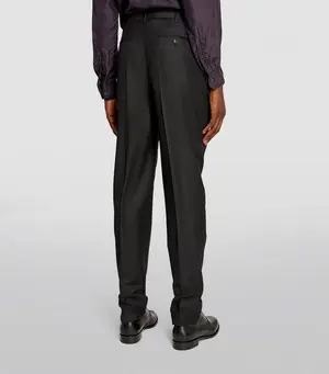 Giorgio Armani Wool-cashmere Tailored Trousers - Black