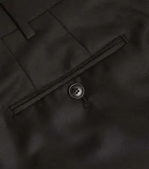 Giorgio Armani Wool-cashmere Tailored Trousers - Black