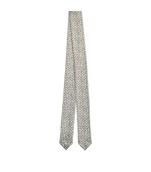 Giorgio Armani Silk Printed Scarf White