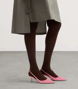 Prada Patent Leather Slingback Pumps - Pink