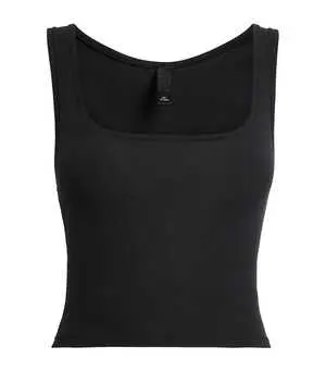 SKIMS Cotton Ribbed Cropped Tank Top - Black