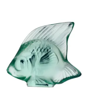 Lalique Crystal Fish Sculpture - Green