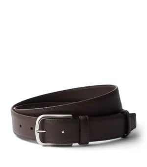 Prada Saffiano Leather Belt - Brown