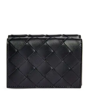 Bottega Veneta Leather Intrecciato Trifold Wallet