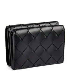 Bottega Veneta Leather Intrecciato Trifold Wallet
