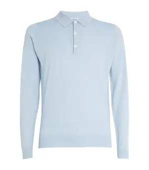 John Smedley Merino Wool Long-sleeve Polo Shirt