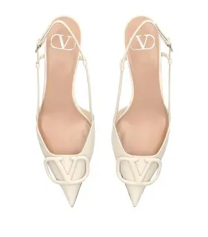 Valentino Garavani Vlogo Slingback Pumps - Ivory