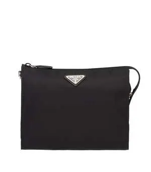 Prada Re-nylon And Saffiano Leather Pouch - Black