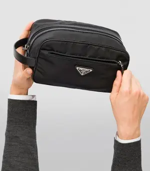 Prada Re-nylon And Saffiano Leather Wash Bag