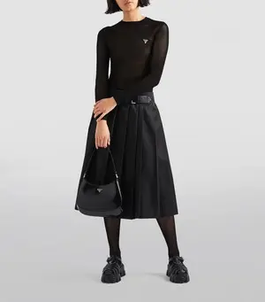 Prada Re-nylon Pleated Midi Skirt