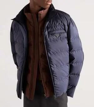 Prada Re-nylon Puffer Jacket - Blue