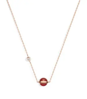 PIAGET Rose Gold And Carnelian Possession Pendant Necklace - Red