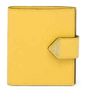 Prada Saffiano Leather Wallet Yellow