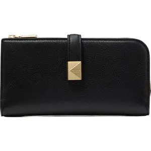 Kate Spade New York Deco Pebbled Leather Zip Wallet - Black