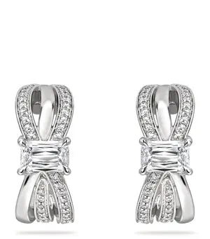 BOODLES Platinum And Diamond Ribbons Earrings - Silver
