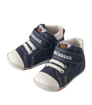 MIKI HOUSE Canvas Logo Strap Sneakers