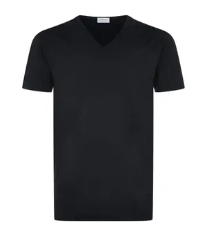 Zimmerli 172 Pure Comfort V-neck T-shirt - Black