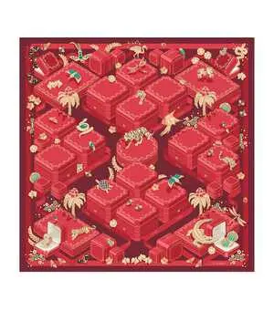Cartier Silk Jewellery Boxes Scarf - Red