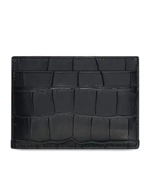 Balenciaga Leather Croc-embossed Card Holder