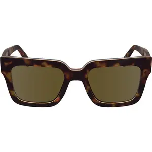 Paul Smith Kenton 52mm Rectangular Sunglasses - Havana Multi-stripe
