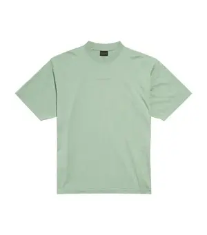 Balenciaga Balenciaga Cotton Distressed Logo T-Shirt Green