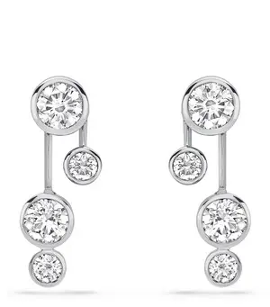 BOODLES Platinum And Diamond Raindance Drop Earrings - Silver