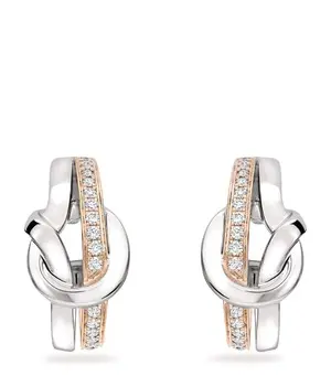 BOODLES The Knot Diamond Earrings - Rose Gold