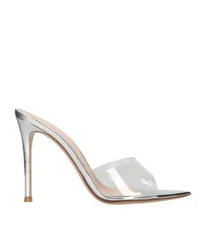 GIANVITO ROSSI Elle Mules 105 - Silver
