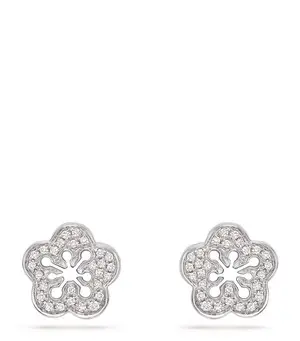 BOODLES White Diamond Blossom Stud Earrings - Gold