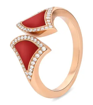 BVLGARI Diamond And Carnelian Divas' Dream Ring - Rose Gold