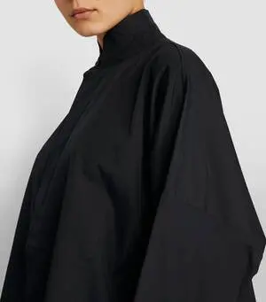 Eskandar Cotton Shirt With Double Stand-collar