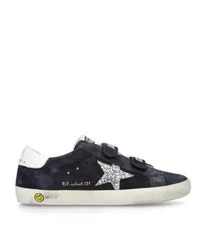 GOLDEN GOOSE Leather Old School Sneakers - Navy