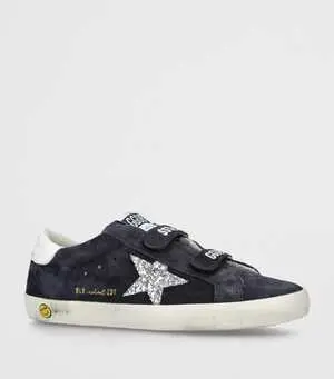 GOLDEN GOOSE Leather Old School Sneakers - Navy