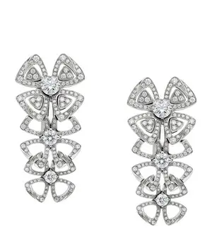 BVLGARI Fiorever Diamond And Gold Earrings - White