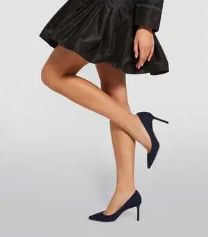 JIMMY CHOO Romy 85 Suede Pumps - Navy