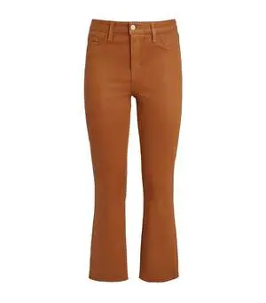L'Agence Kendra Cropped Flared Jeans With Raw Hems