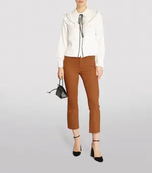 L'Agence Kendra Cropped Flared Jeans With Raw Hems