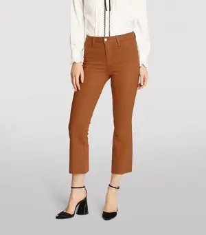 L'Agence Kendra Cropped Flared Jeans With Raw Hems