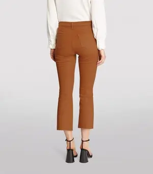 L'Agence Kendra Cropped Flared Jeans With Raw Hems