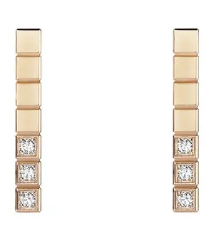 Chopard And Diamond Ice Cube Earrings - Rose Gold