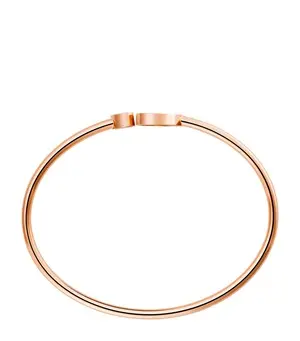 Chopard Diamond And Onyx Happy Hearts Bracelet - Rose Gold