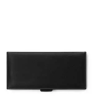 Smythson Leather Panama Cufflink Box - Black