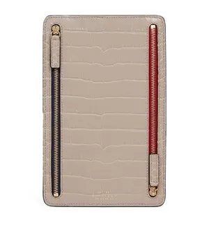 Smythson Panama Leather Multi-zip Travel Wallet Beige