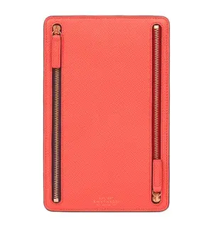 Smythson Panama Leather Multi-zip Travel Wallet Pink