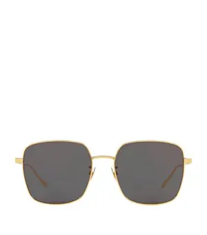 Bottega Veneta Bottega Veneta Rectangular Frame Sunglasses Gold