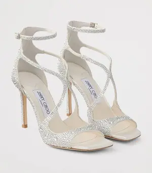 JIMMY CHOO Azia 95 Embellished Sandals - Ivory